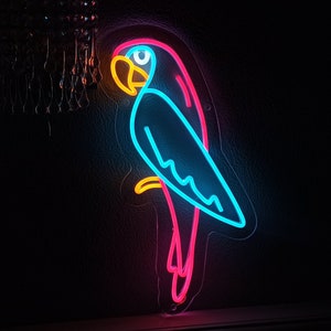 Watercolor Parrot Led Neon Sign, Parrot Neon Sign Light, Jungle Bird ...