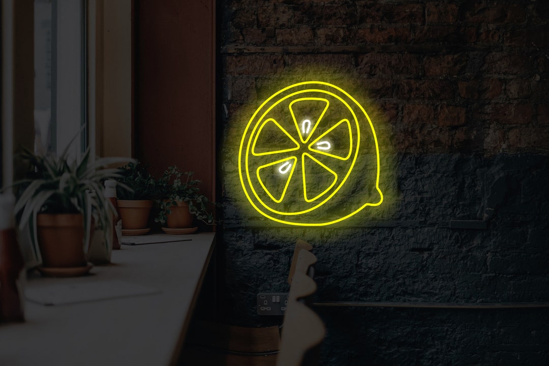 Lemon Slice Neon Sign, Lemon Kitchen Light Decor, Lemon Neon Sign ...