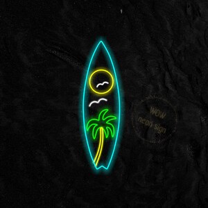 Surfboard Neon Sign, Surfing Led Light, Surf Board Light Sign, Starfish ...
