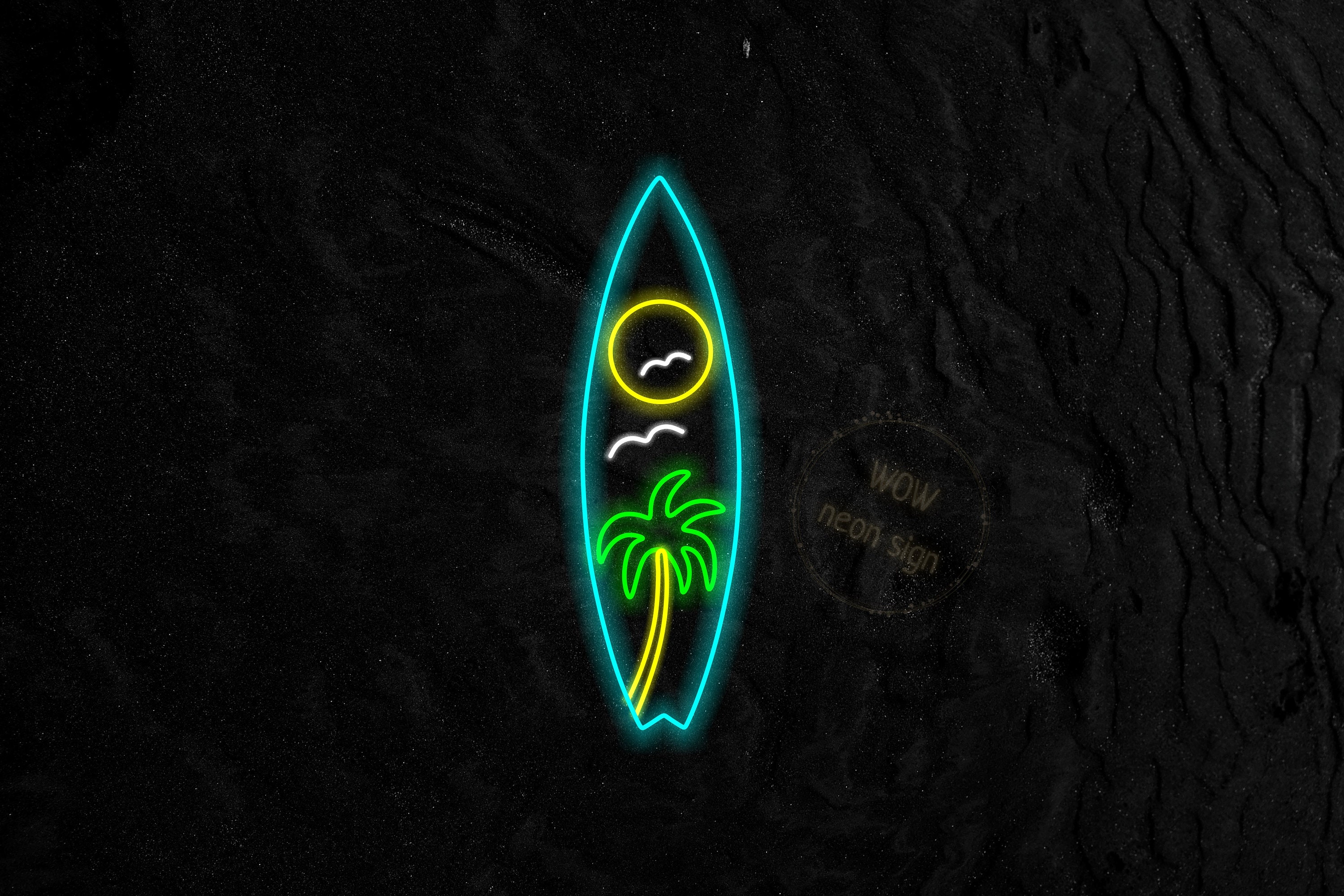 Surfboard Neon Sign, Surfing Led Light, Surf Board Light Sign, Starfish ...