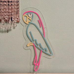 Watercolor Parrot Led Neon Sign, Parrot Neon Sign Light, Jungle Bird ...