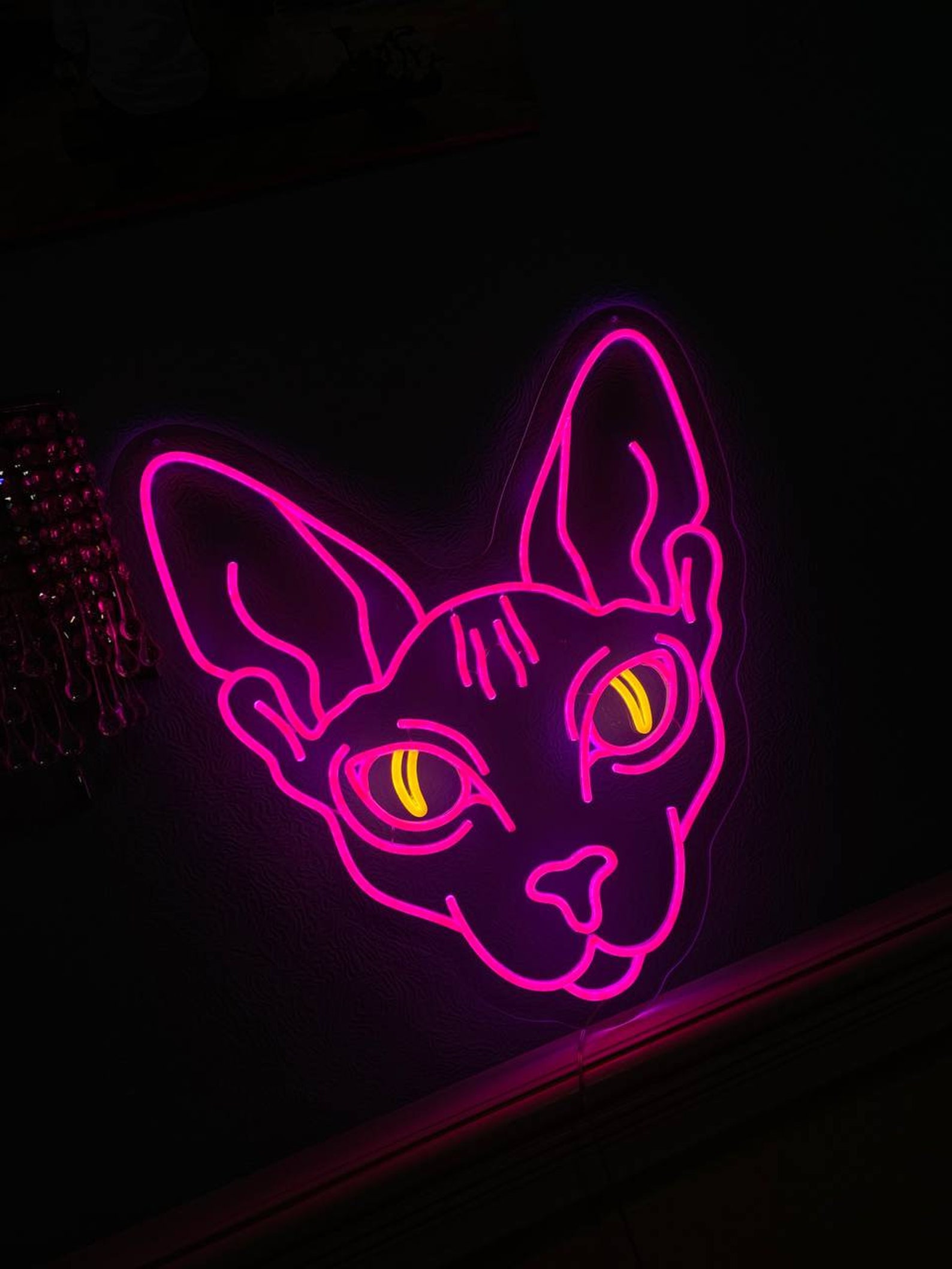 Sphynx Cat Led Neon Sign, Hairless Sphynx Neon Sign Light, Hairless Cat ...