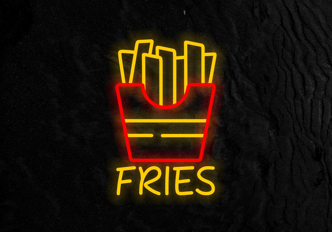 French Fries Neon Sign, Food Truck Decor, LED French Fries Neon Sign ...