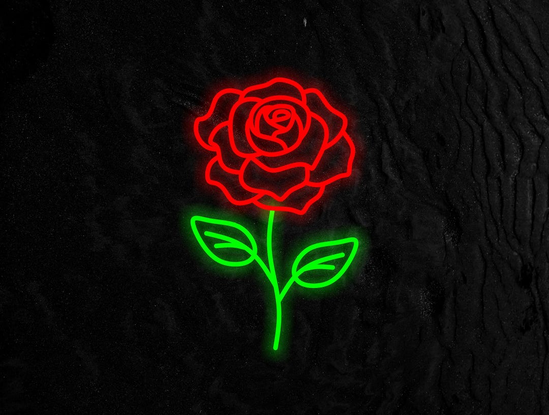 Red Rose LED Neon Sign: Floral Neon Lamp - Etsy