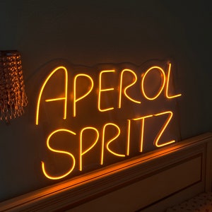 Cocktail Aperol Spritz Led Neon Sign, Drink Neon Sign, Cocktail Neon ...