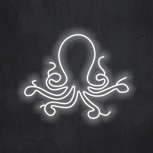 Octopus Neon Sign, Silhouette Octopus Led Neon Sign, Underwater Animal ...
