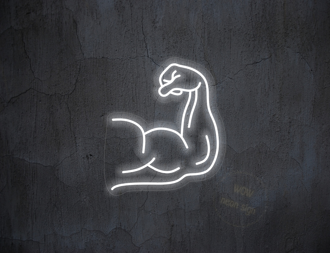 Arm Muscles Neon Sign, Biceps Neon Sign, Bodybuilding Light Sign, Gym ...