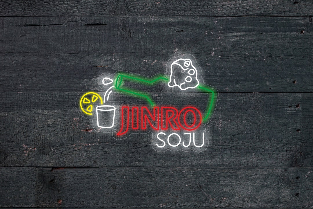 Jinro Soju Neon Sign, Frog Soju Led Light Sign, Custom Drink Shot Neon ...