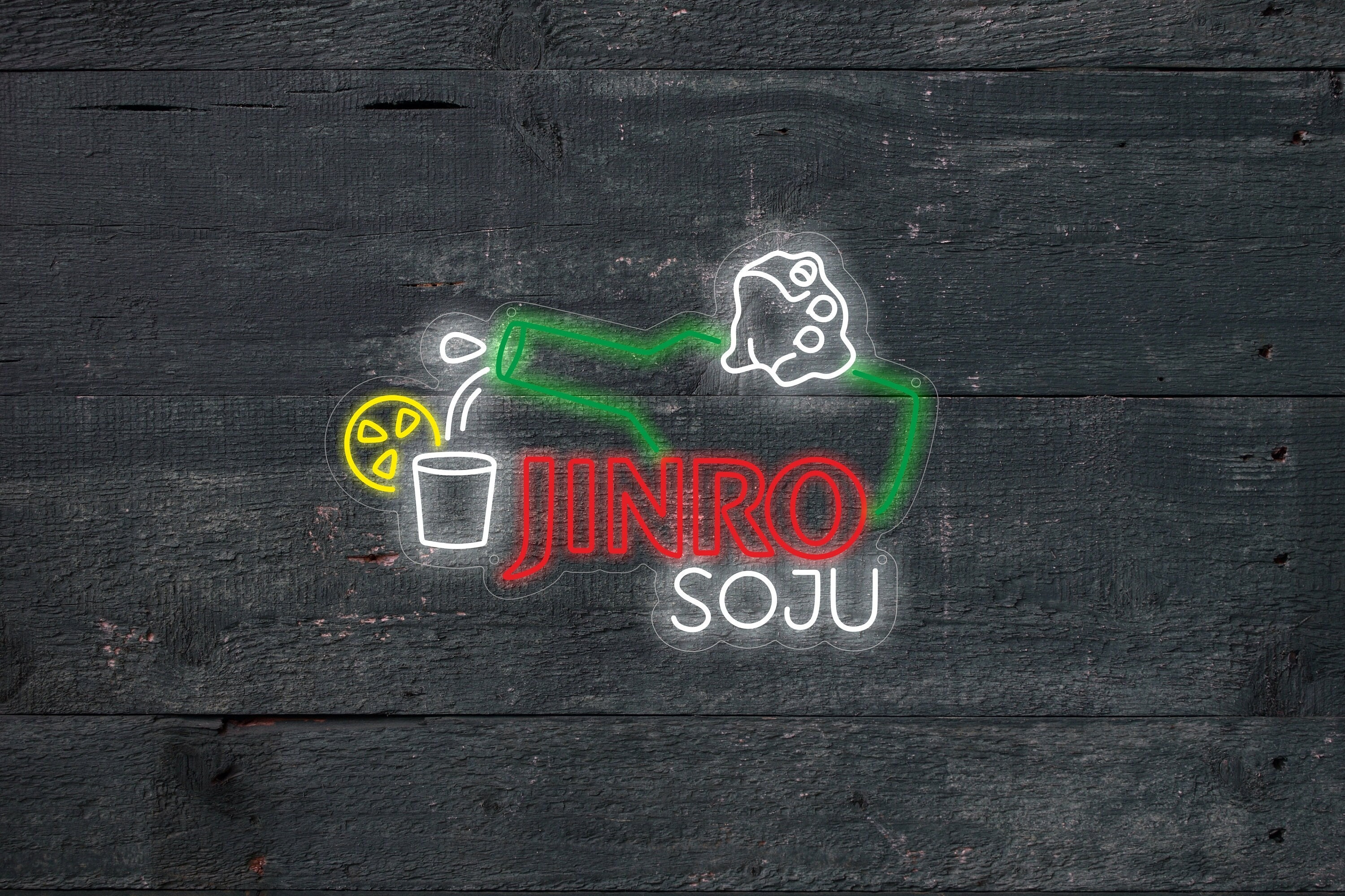 Jinro Soju Neon Sign, Frog Soju Led Light Sign, Custom Drink Shot Neon ...