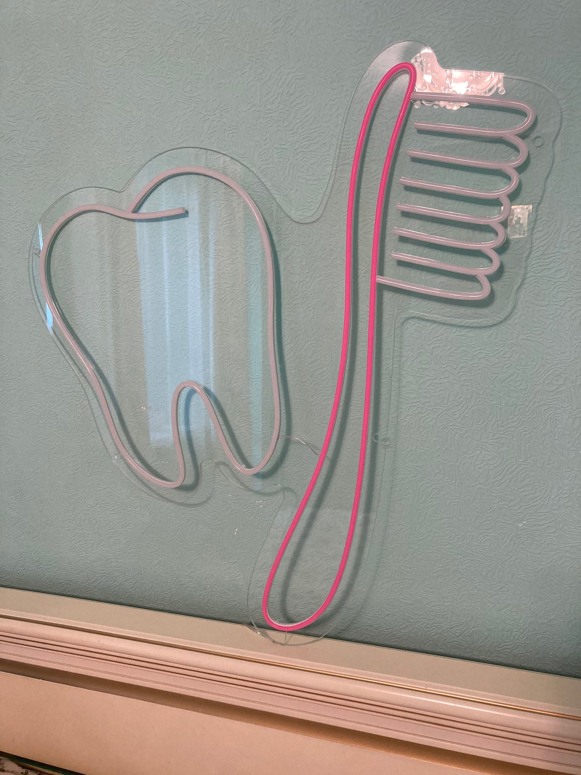 Toothbrush and Teeth Neon Sign Teeth Neon Light Dental - Etsy
