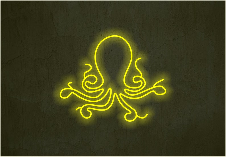 Octopus Neon Sign, Silhouette Octopus Led Neon Sign, Underwater Animal ...
