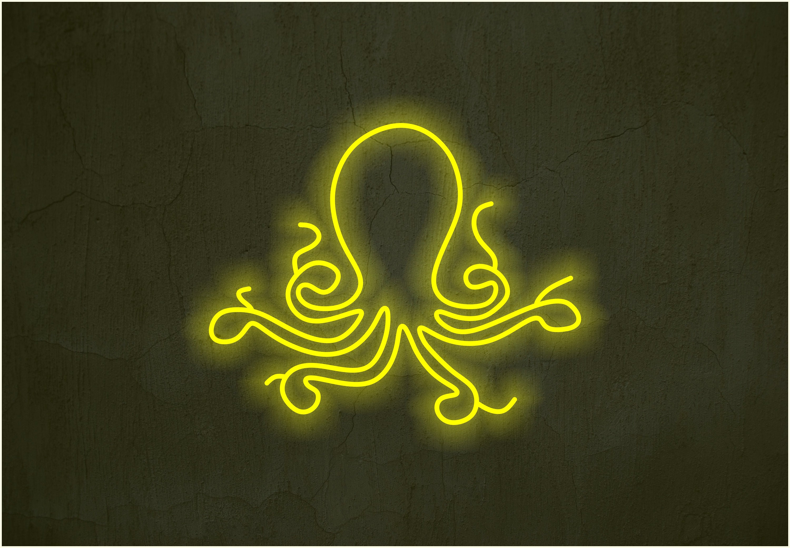 Octopus Neon Sign, Silhouette Octopus Led Neon Sign, Underwater Animal ...