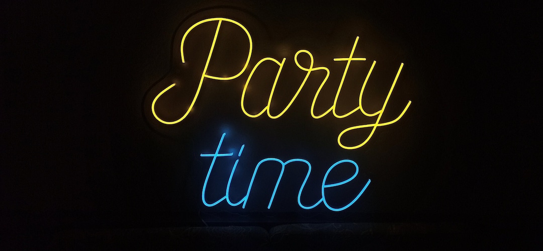 Party Time Neon Sign, Party Time Neon Light, Personalized Party Time ...