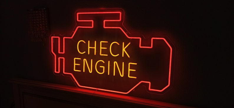 Check Engine Neon Sign, Car Guy Garage Decor - Etsy