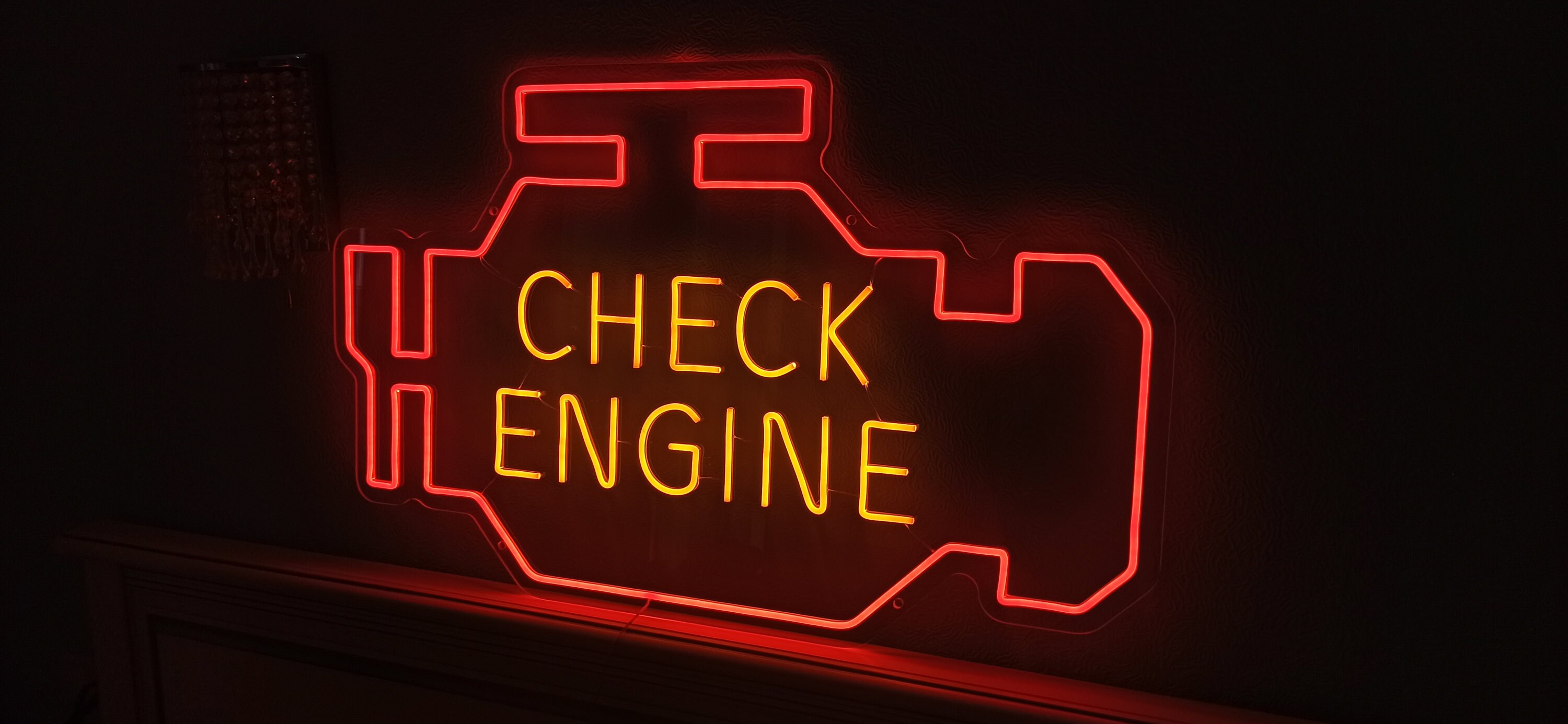 Check Engine Neon Sign, Check Engine Neon Light, Man Cave Gift for Car ...