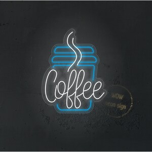 Coffee Cup Light Neon Sign Cafe Wall Decor Cocoa Bar Neon Lamp Custom ...