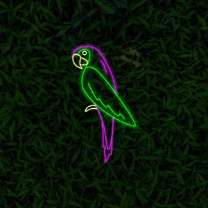 Watercolor Parrot Led Neon Sign, Parrot Neon Sign Light, Jungle Bird ...