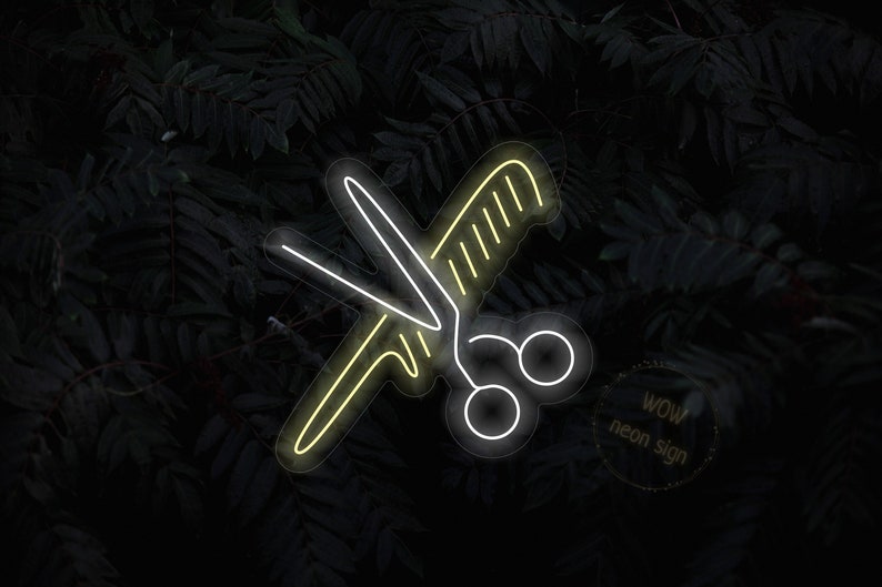 Barber Scissors & Comb Neon Sign, Custom LED Light - Etsy