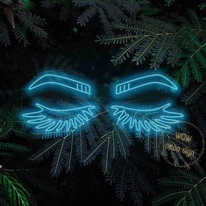 Eyelash Neon Sign Wall Decor Eyebrow Beauty Salon Light Sign Pink ...