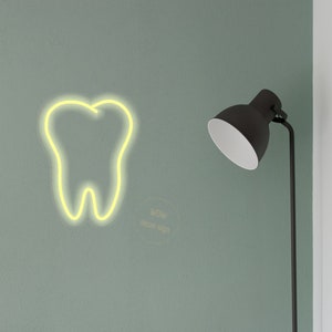 Tooth Led Neon Sign, Dental Clinic Neon Light, Tooth Wall Decor, Root ...