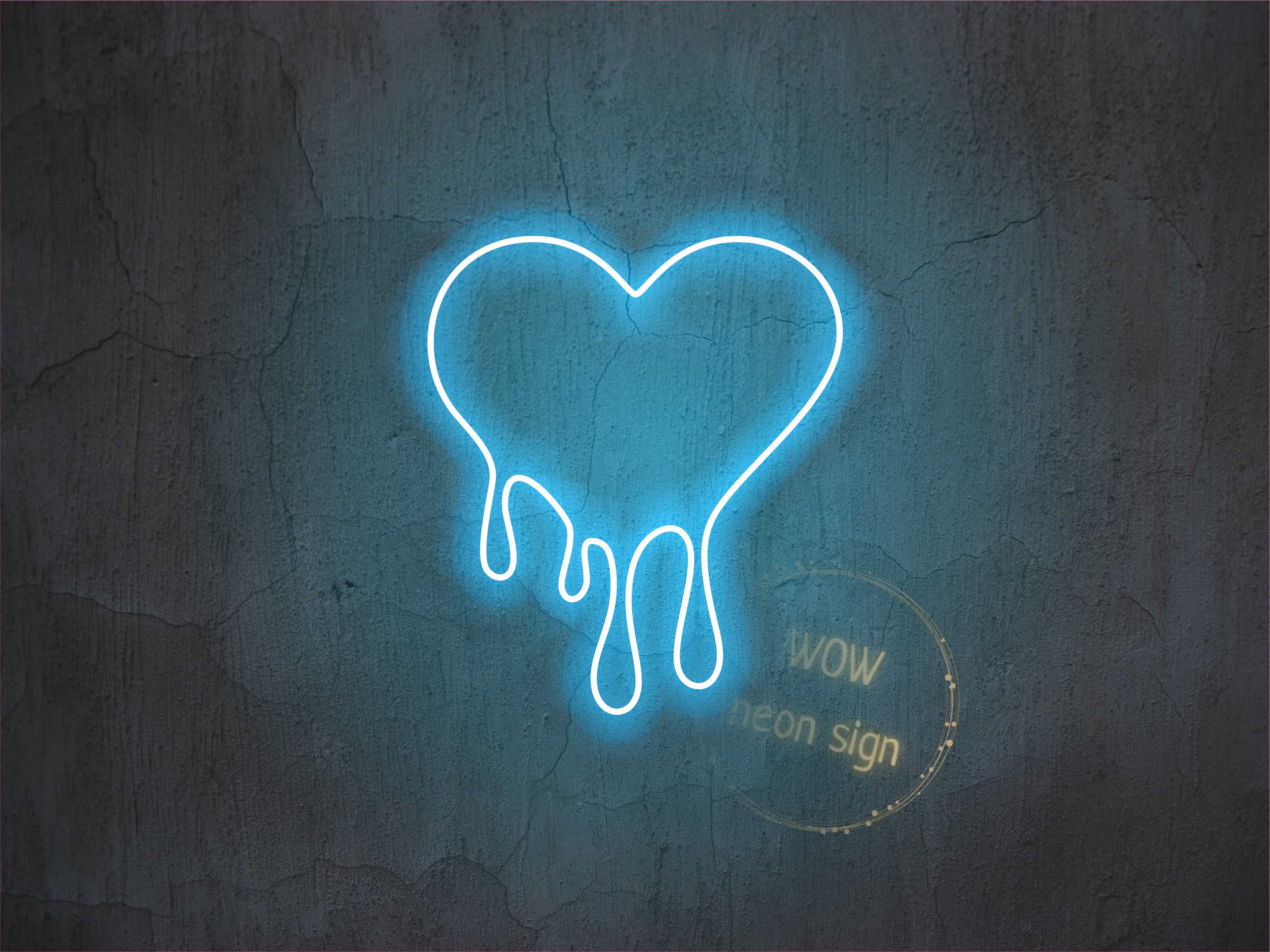 Dripping Heart LED Neon Sign, Custom Wall Decor - Etsy