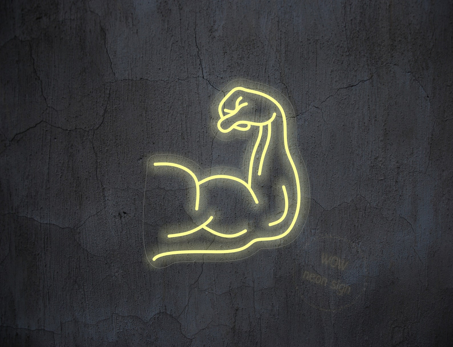 Arm Muscles Neon Sign, Biceps Neon Sign, Bodybuilding Light Sign, Gym ...