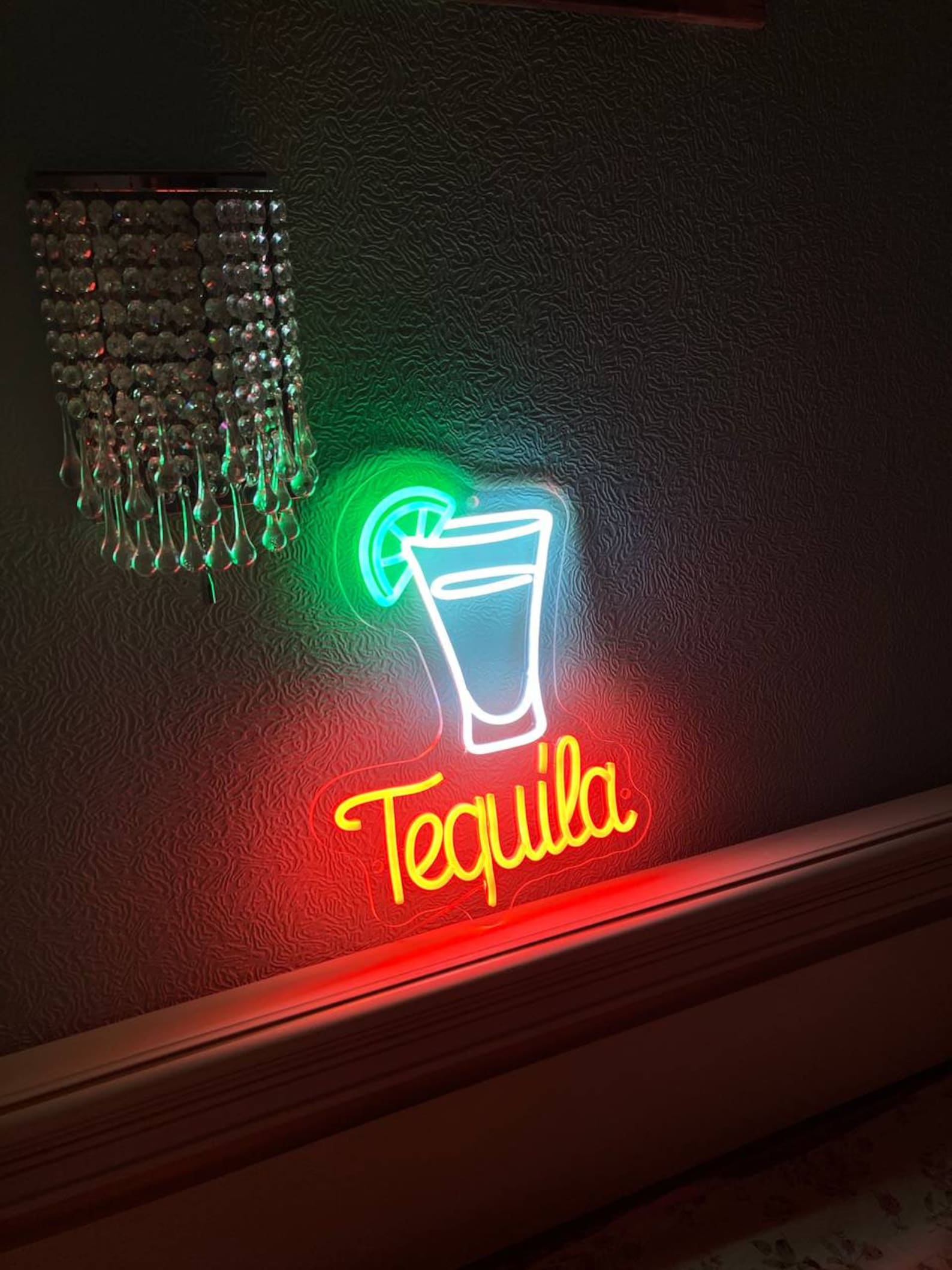 Tequila Led Neon Sign, Tequila With Glasses Neon Sign, Custom Tequila ...