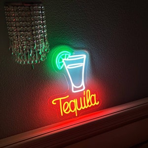 Tequila Neon Sign, Cocktail Bar Decor, Custom Light up Sign - Etsy
