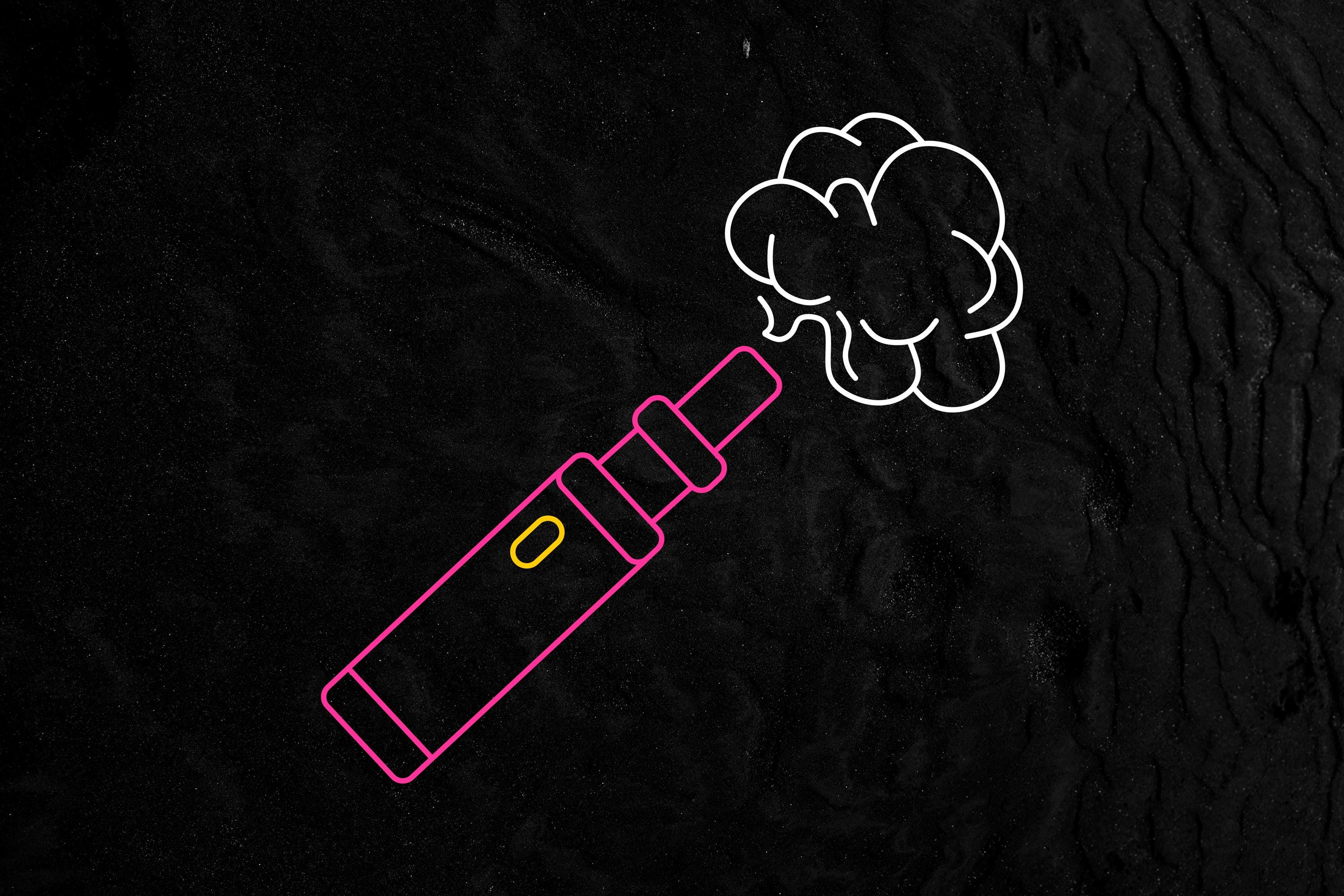 Neon Sign Vape With White Smoke, LED Neon Sign for Vape Store, Neon ...