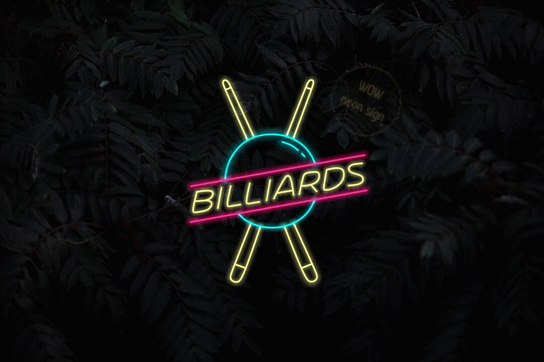 Pool Game Led Neon Sign, Billiards Neon Sign, Custom Billiard Neon Sign ...