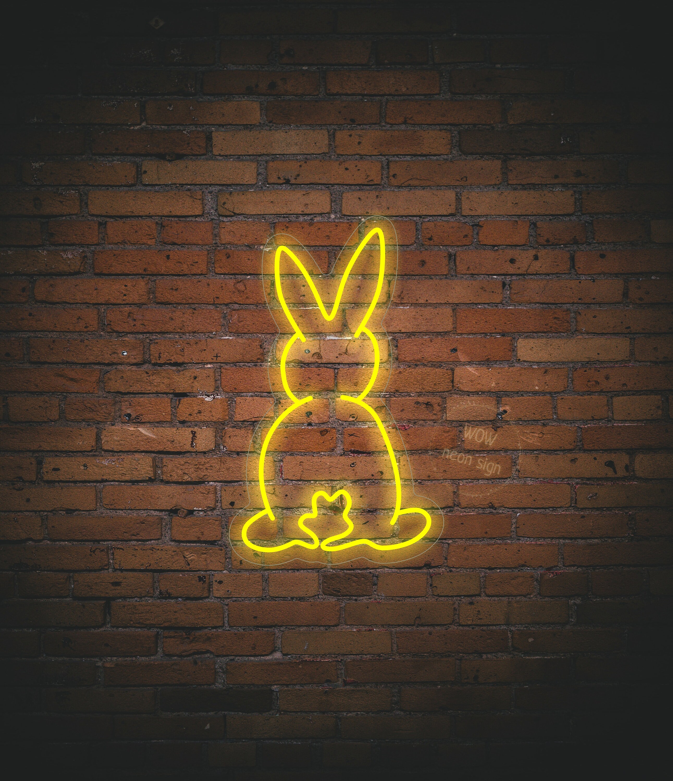 Bunny Back Neon Sign, Cute Bunny Light Sign, Rabbit Back Neon Light ...