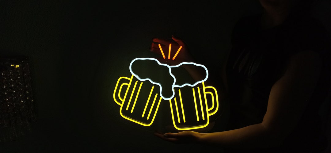 Cheers and Beer Neon Sign, Bar Wall Decor - Etsy