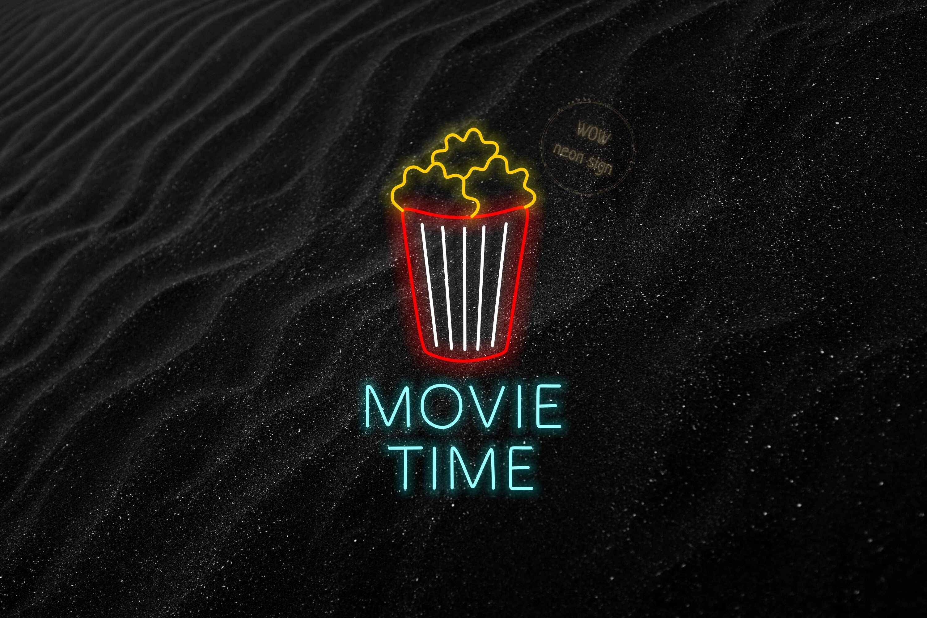 Popcorn Movie Time Neon Sign, Cinema Decor - Etsy