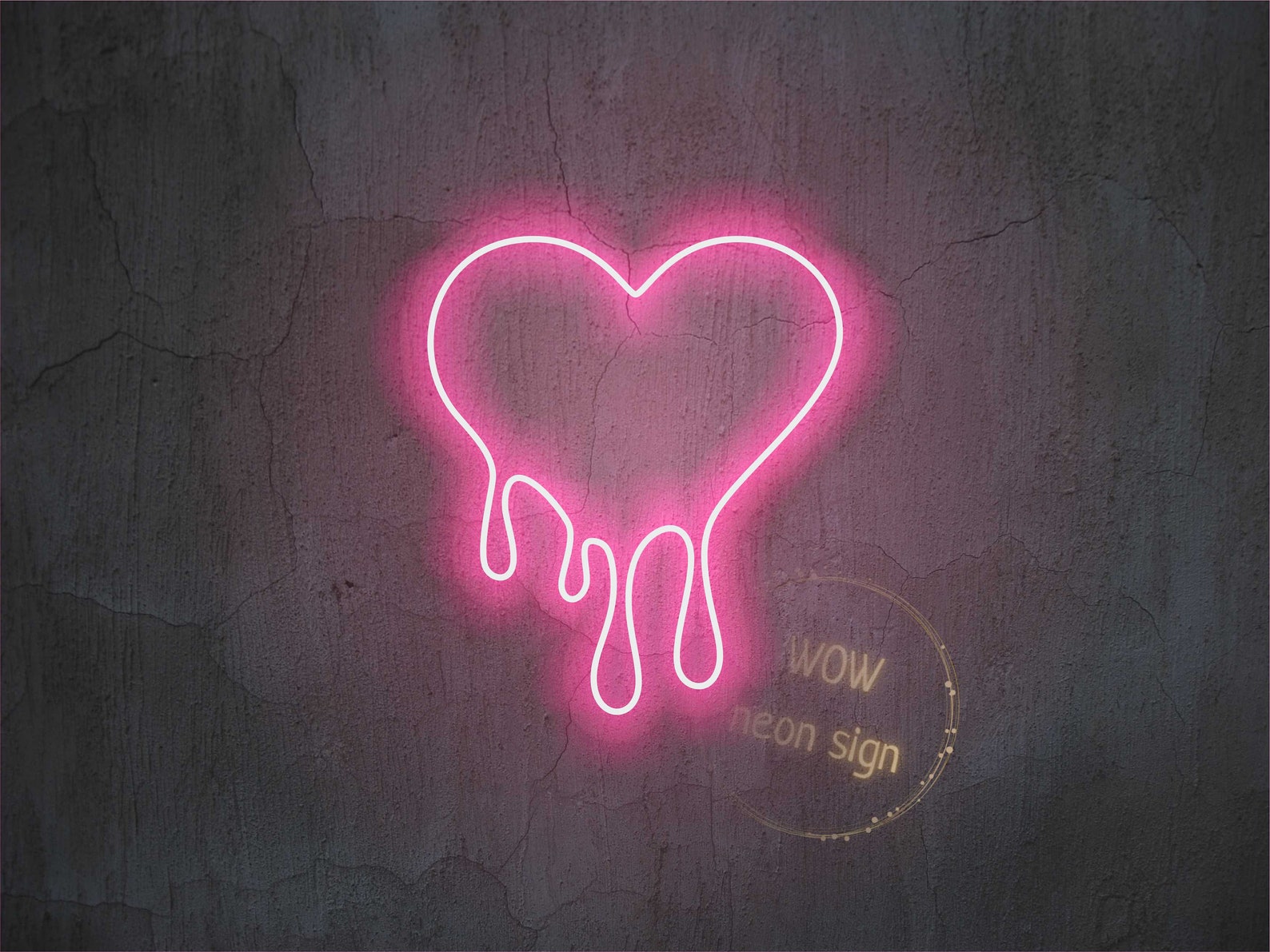 Dripping Heart LED Neon Sign, Custom Wall Decor - Etsy