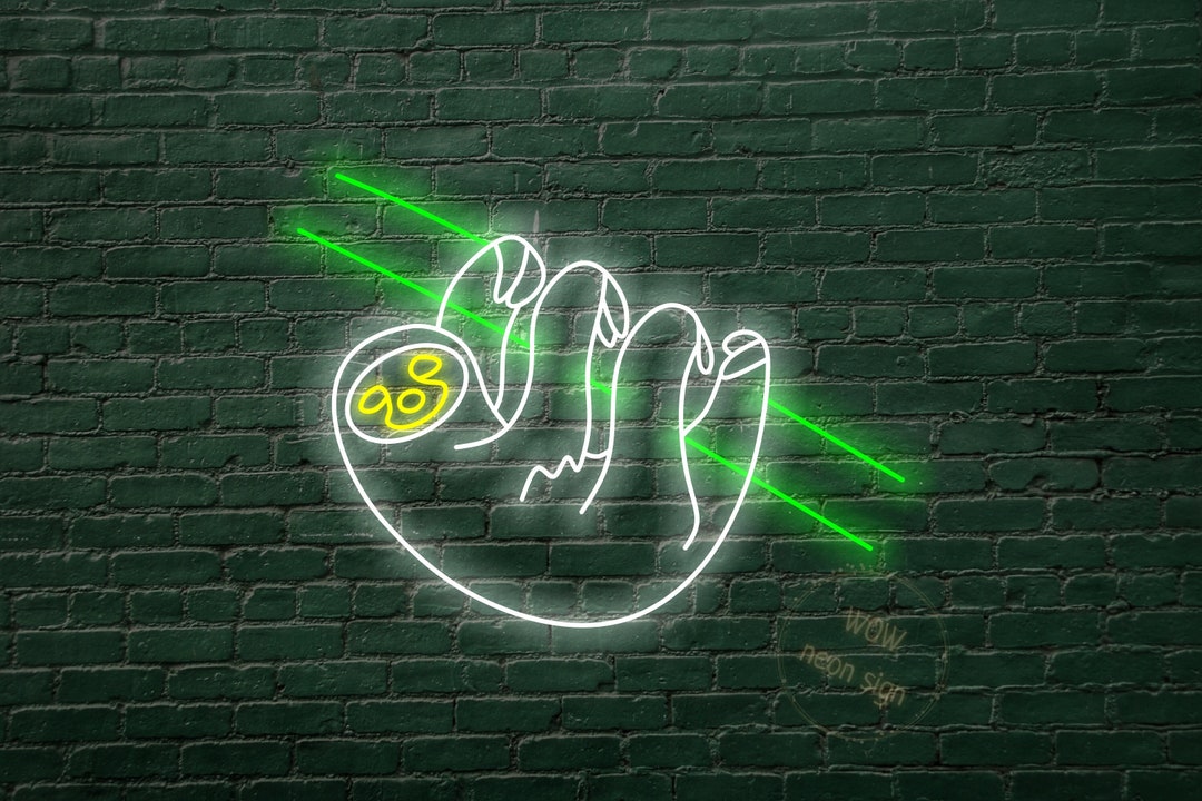 Sloth Animal Neon Sign, Sloth Led Neon Gift, Sloth Neon Light Decor ...