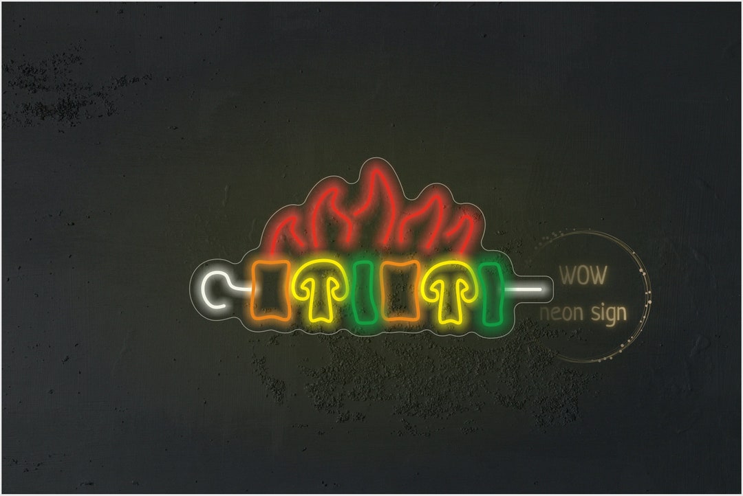 Barbecue Neon Sign Kebab Led Neon BBQ Led Sign Meat Led Light - Etsy