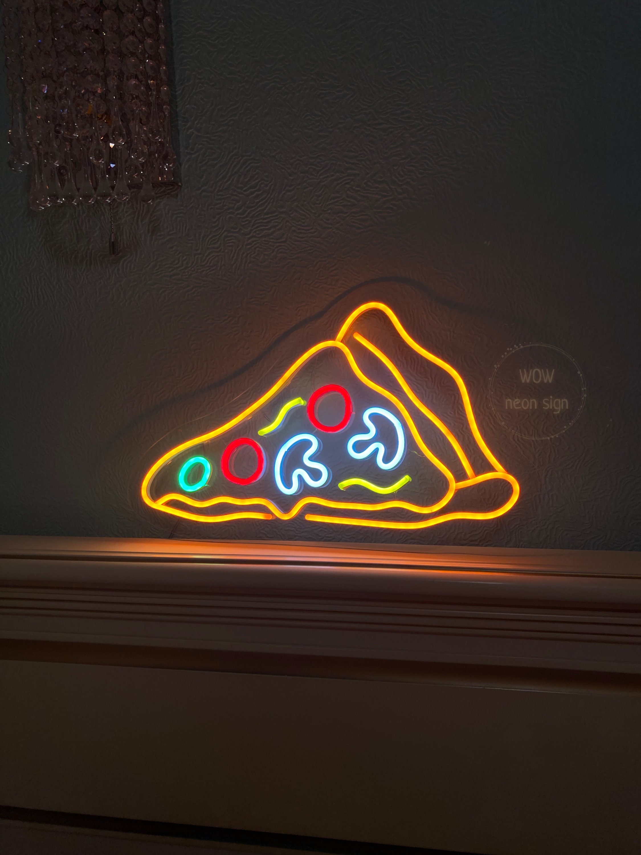 Slice Pizza Neon Sign, Pizza Led Light Neon, Pizza Bar Sign, Pizza ...