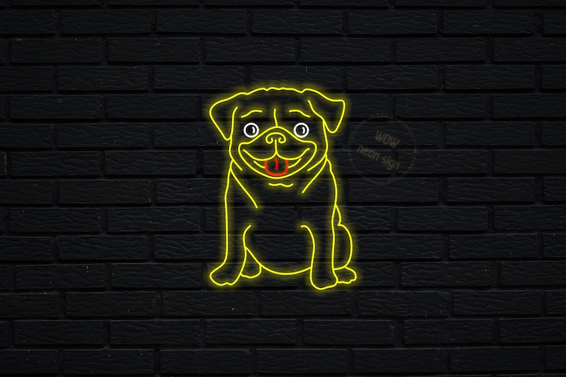 Pug Dog Neon Sign, LED Pet Portrait Light - Etsy