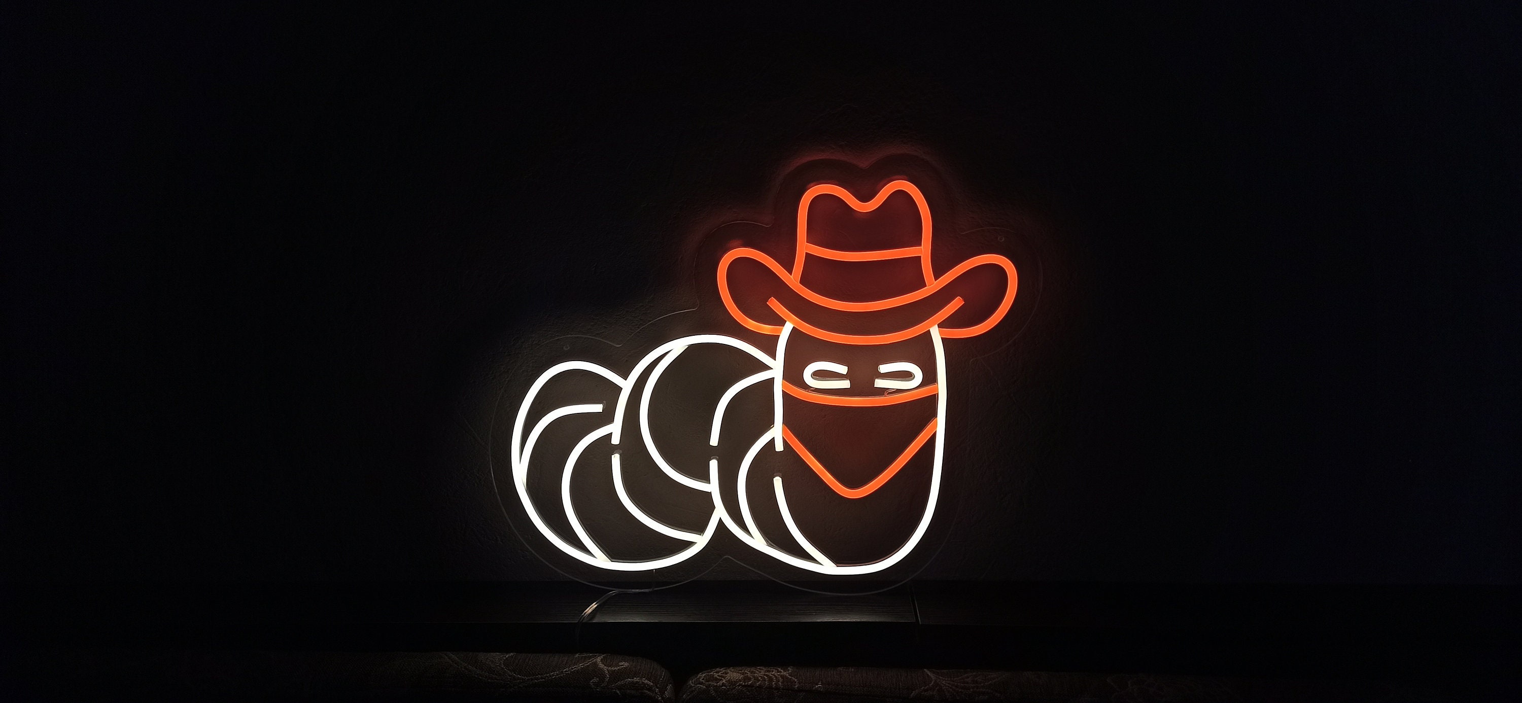 Cowboy Worm Led Neon Worm in Cowboy Hat Neon Sign Western - Etsy