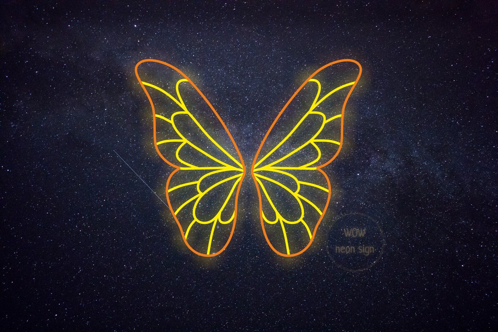 Butterfly Wings Neon Sign, Wings Neon Light, Butterfly Wings Wall Decal ...