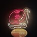 Retro Vinyl Record Player Neon Sign, Music Room Decor - Etsy