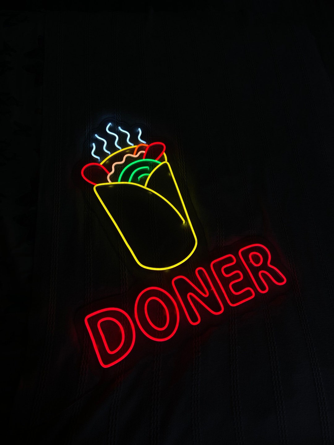 Doner Kebab Neon Sign, Doner Kebab Light Up, Barbeque Light up Sign ...