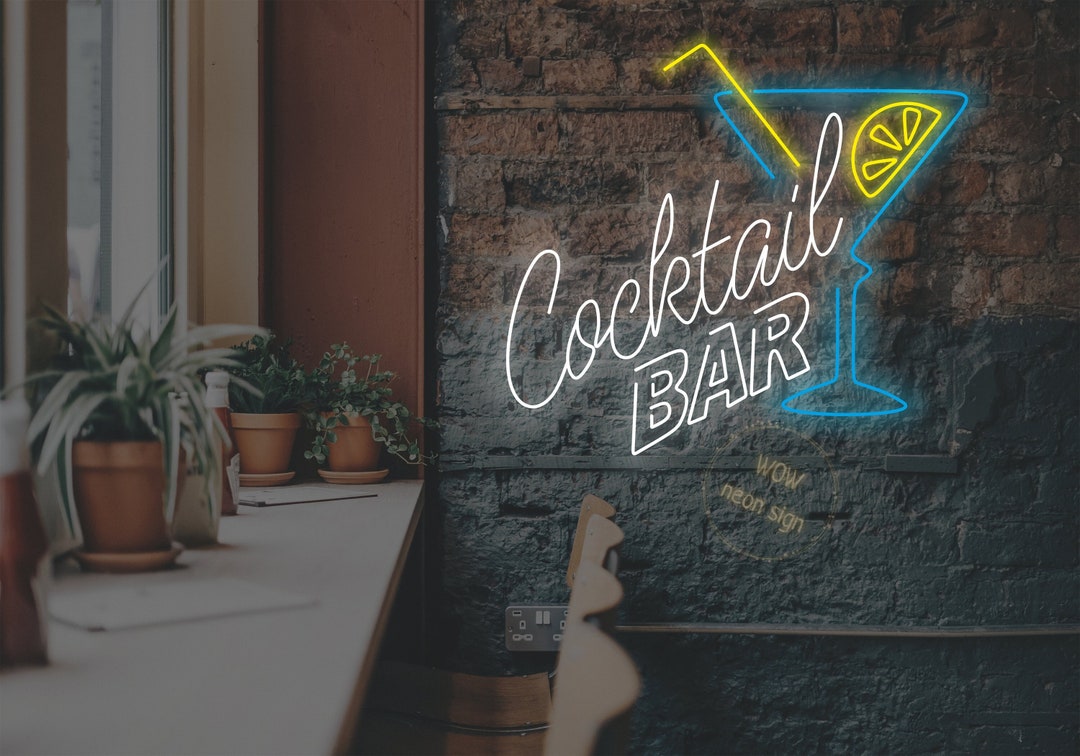 Cocktail Bar Neon Sign, Cocktail Bar Light Decor, Cocktail Led Wall Art ...