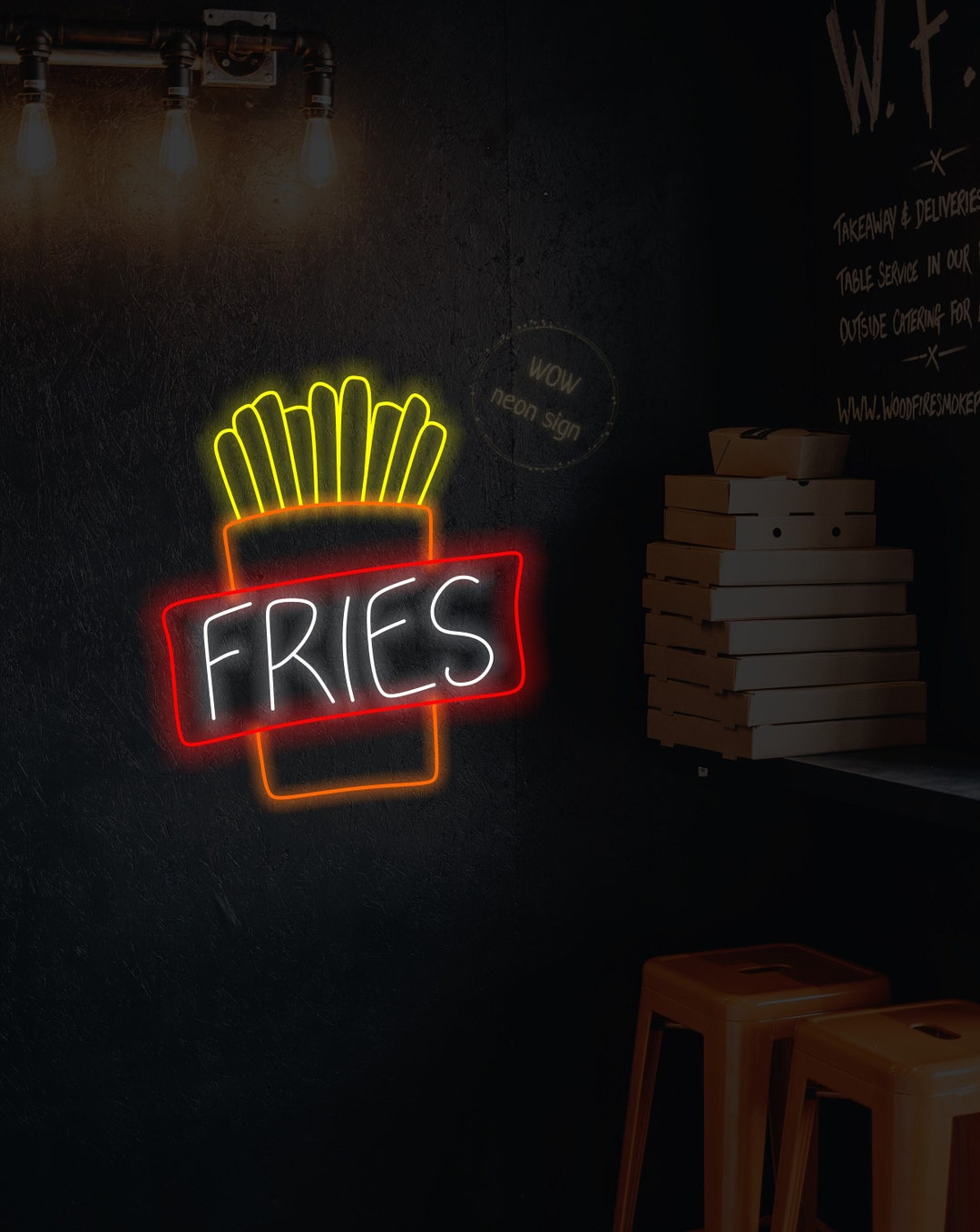 Fries Led Neon Sign Fries Led Neon Light French Fries Neon - Etsy
