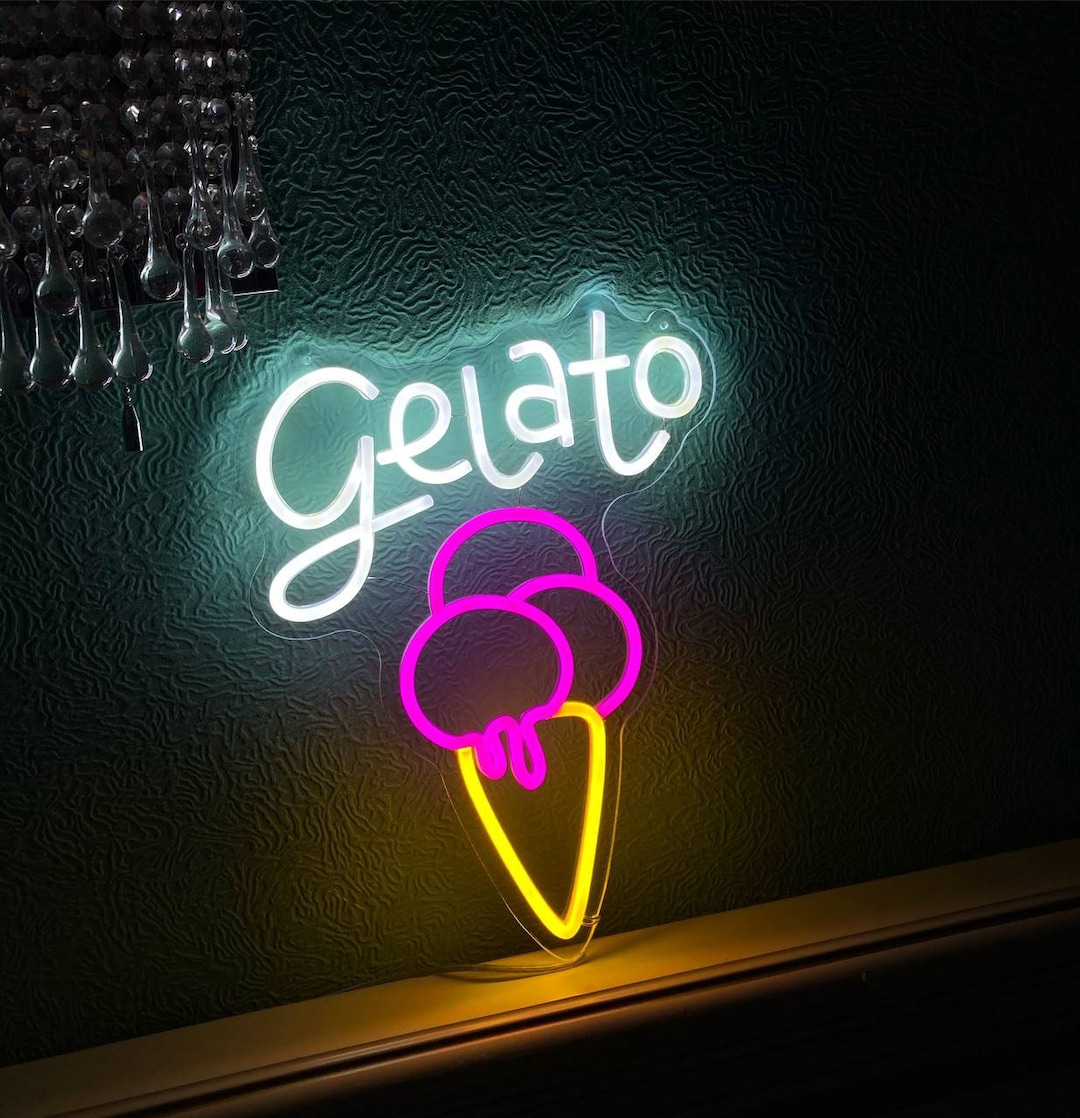 Gelato Led Neon Sign, Custom Gelato Neon Light, Ice Cream Neon Sign ...
