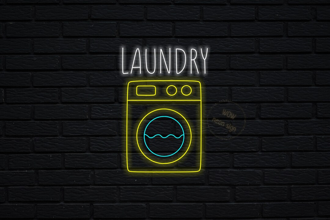 Laundry Neon Sign Laundromat Led Neon Sign Washing Machine - Etsy