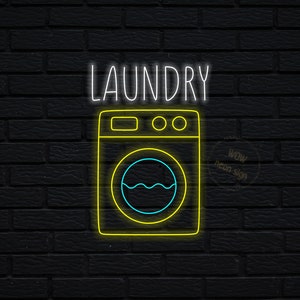 Laundry Neon Sign, Laundromat Led Neon Sign, Washing Machine Light Sign ...