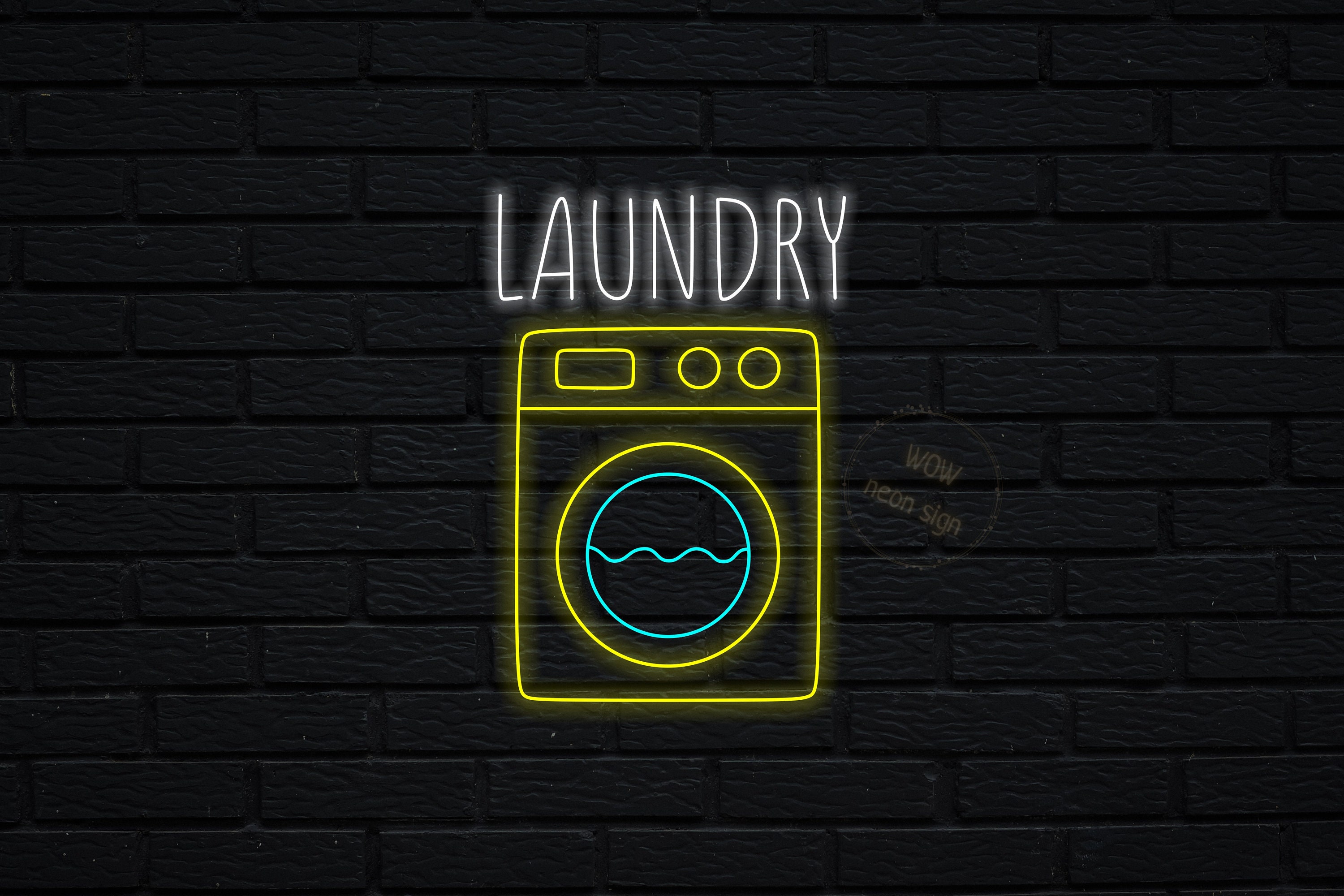 Laundry Neon Sign, Laundromat Led Neon Sign, Washing Machine Light Sign ...