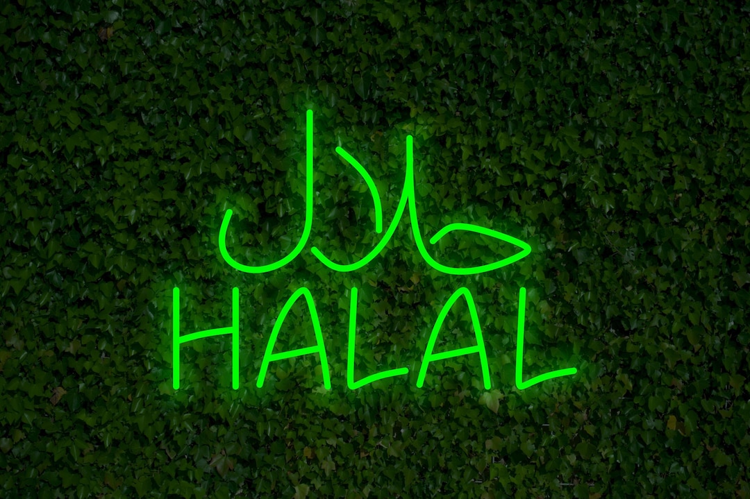 Halal LED Neon Sign, Halal Wall Lamp LED, Halal Food LED Neon Sign ...