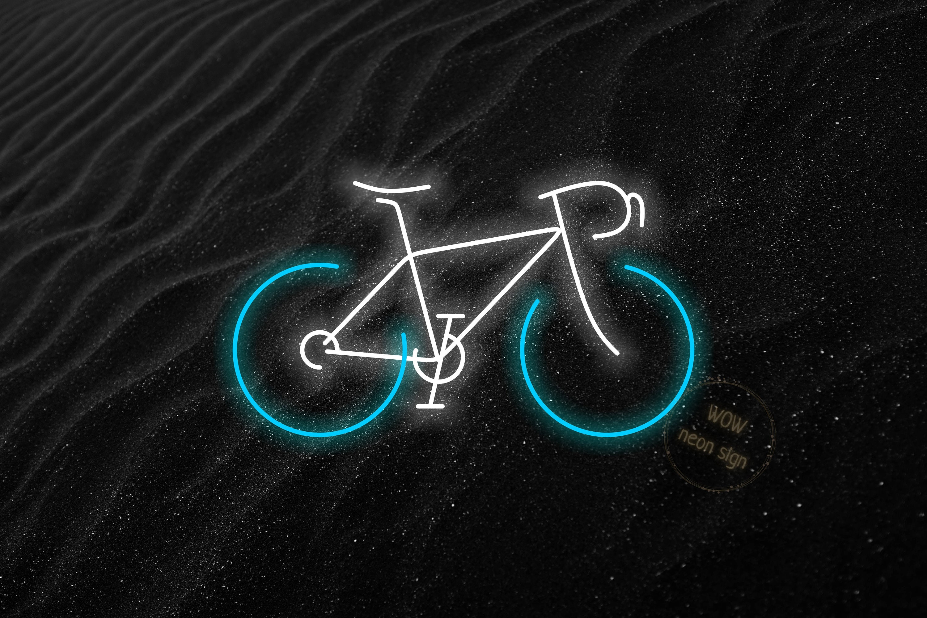 Neon Sign Road Bike Wall Art, LED Bicycle Wall Decor, Unique Light ...